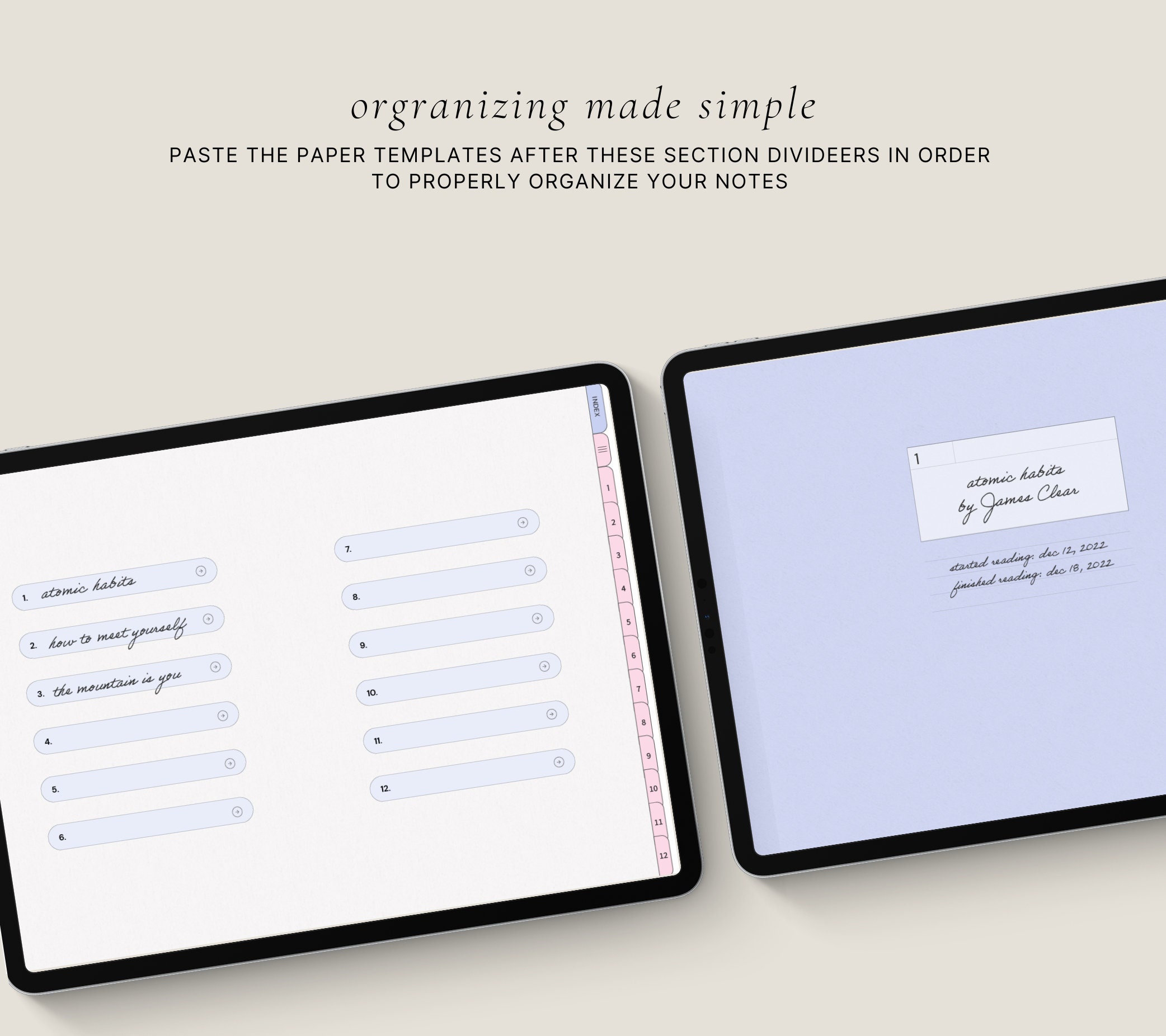 Digital Notebook With Tab Digital Notebook Minimalist Pastel Landscape ...