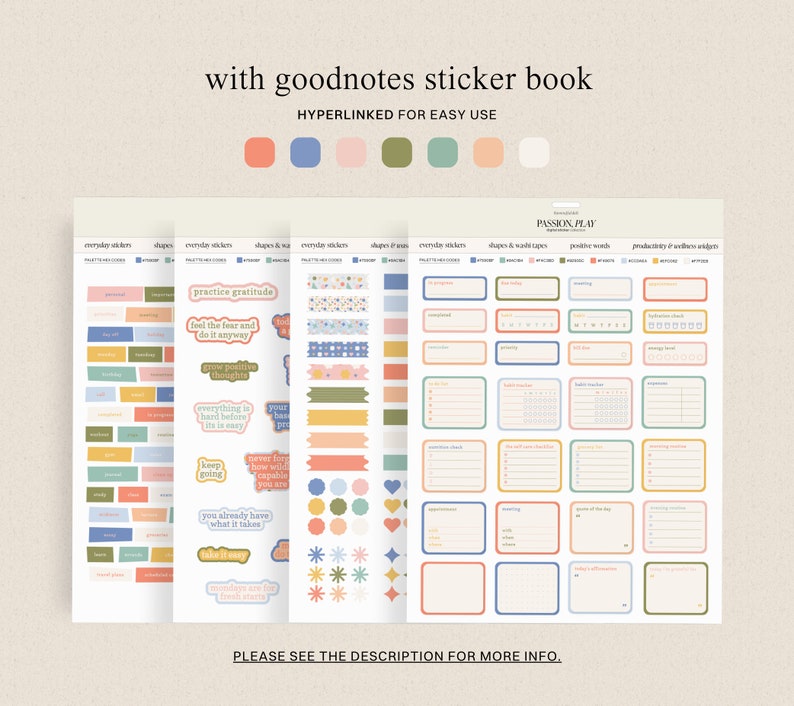 Digital Stickers With Goodnotes Sticker Book Digital Planner - Etsy