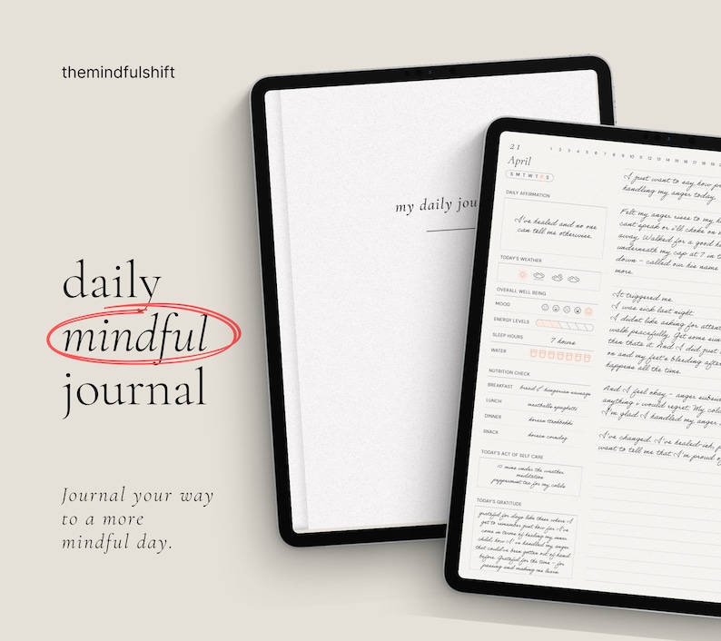 Minimalist Daily Digital Journal Digital Diary Mindfulness - Etsy