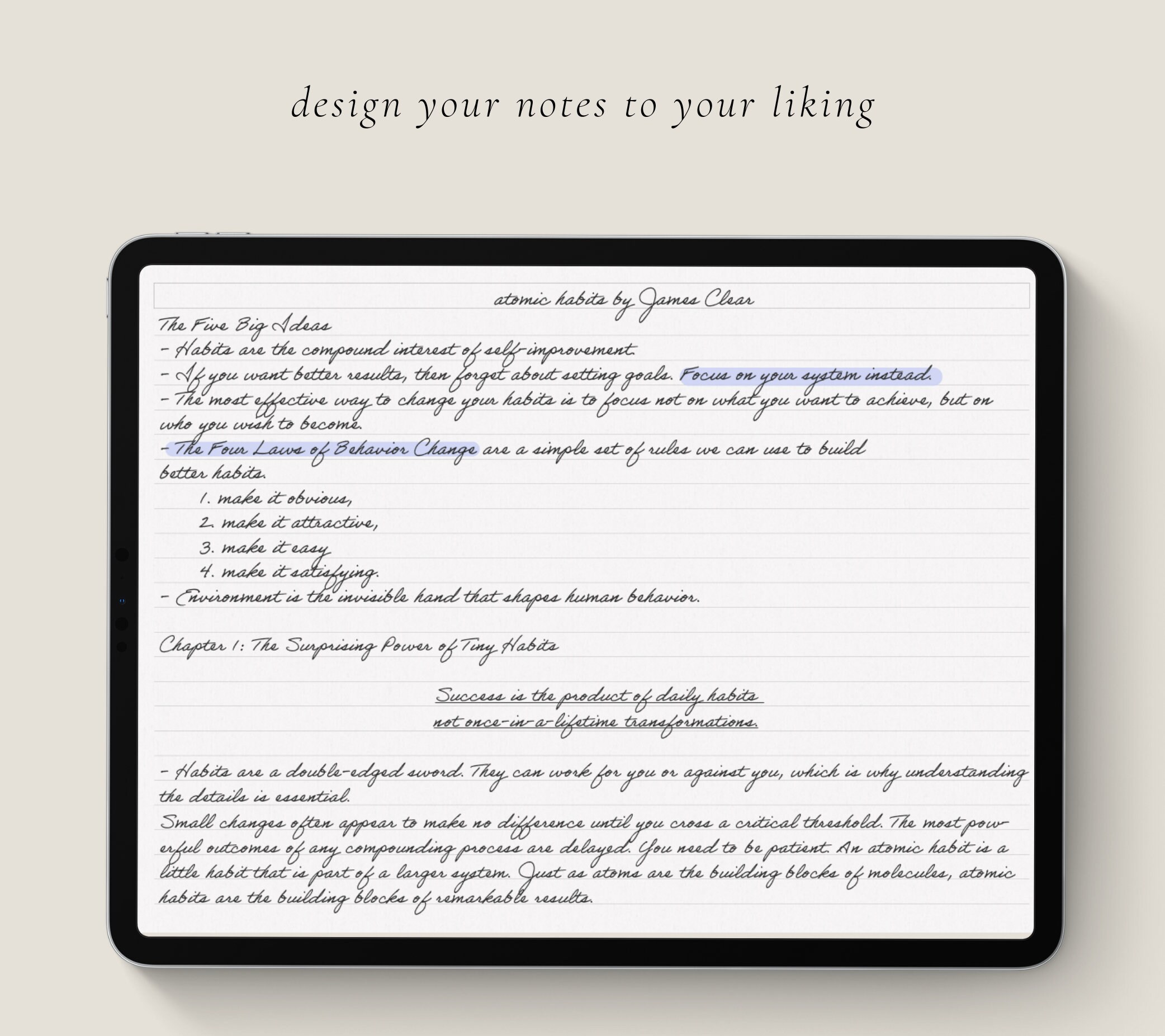 Digital Notebook With Tab Digital Notebook Minimalist Pastel Landscape ...