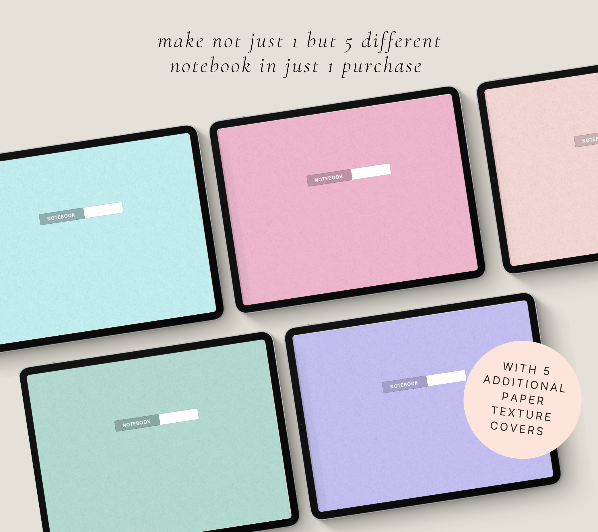 Digital Notebook With Tab Digital Notebook Minimalist Pastel Landscape ...