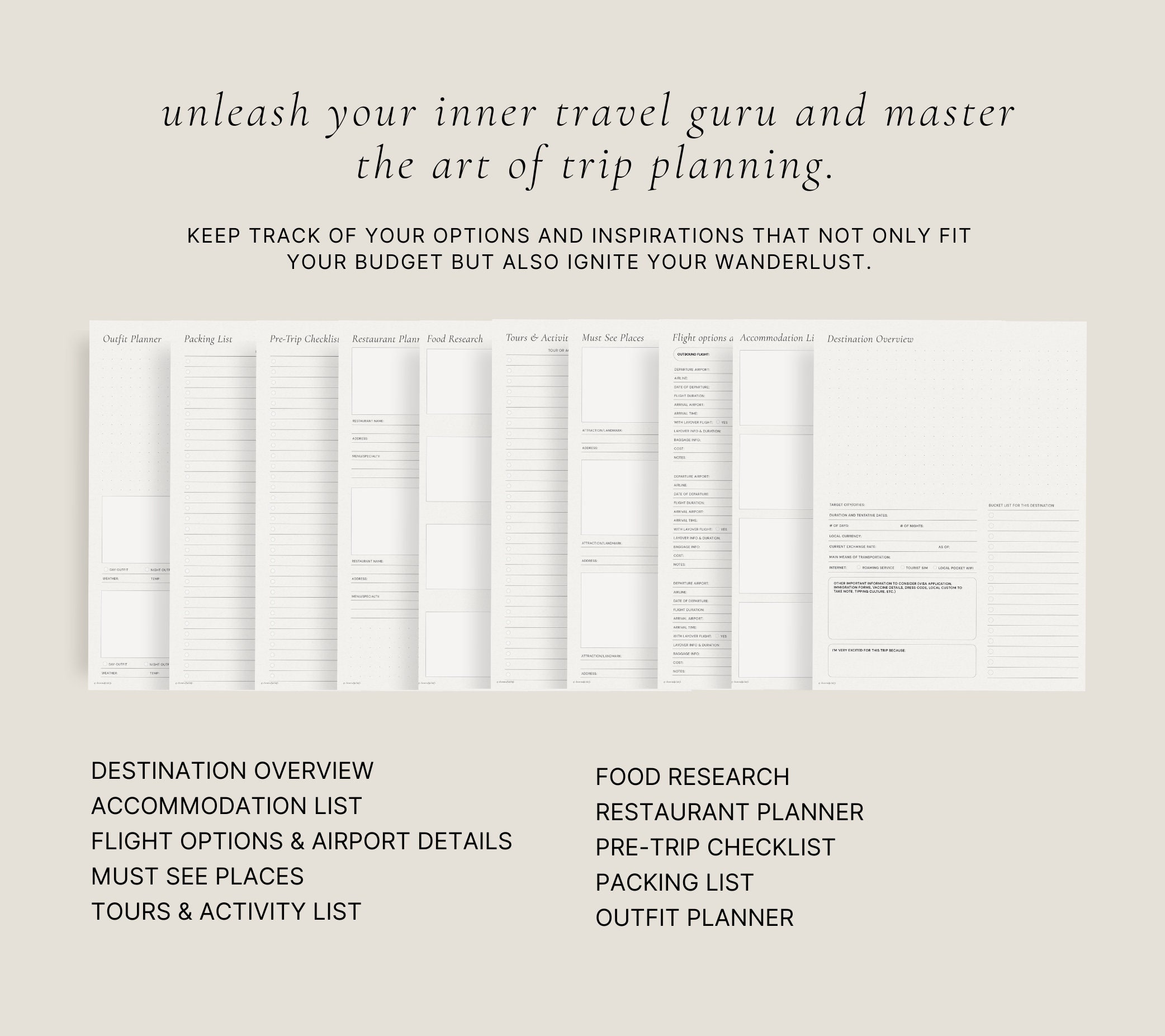 Digital Travel Journal, Itinerary Trip Planner, Vacation Holiday ...