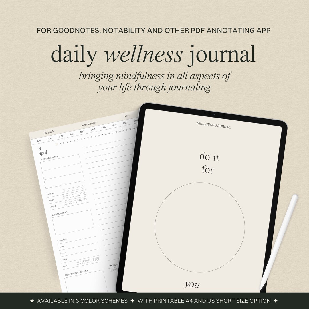 Mental Health Journal, Wellness Journal, Digital Daily Journal for ...