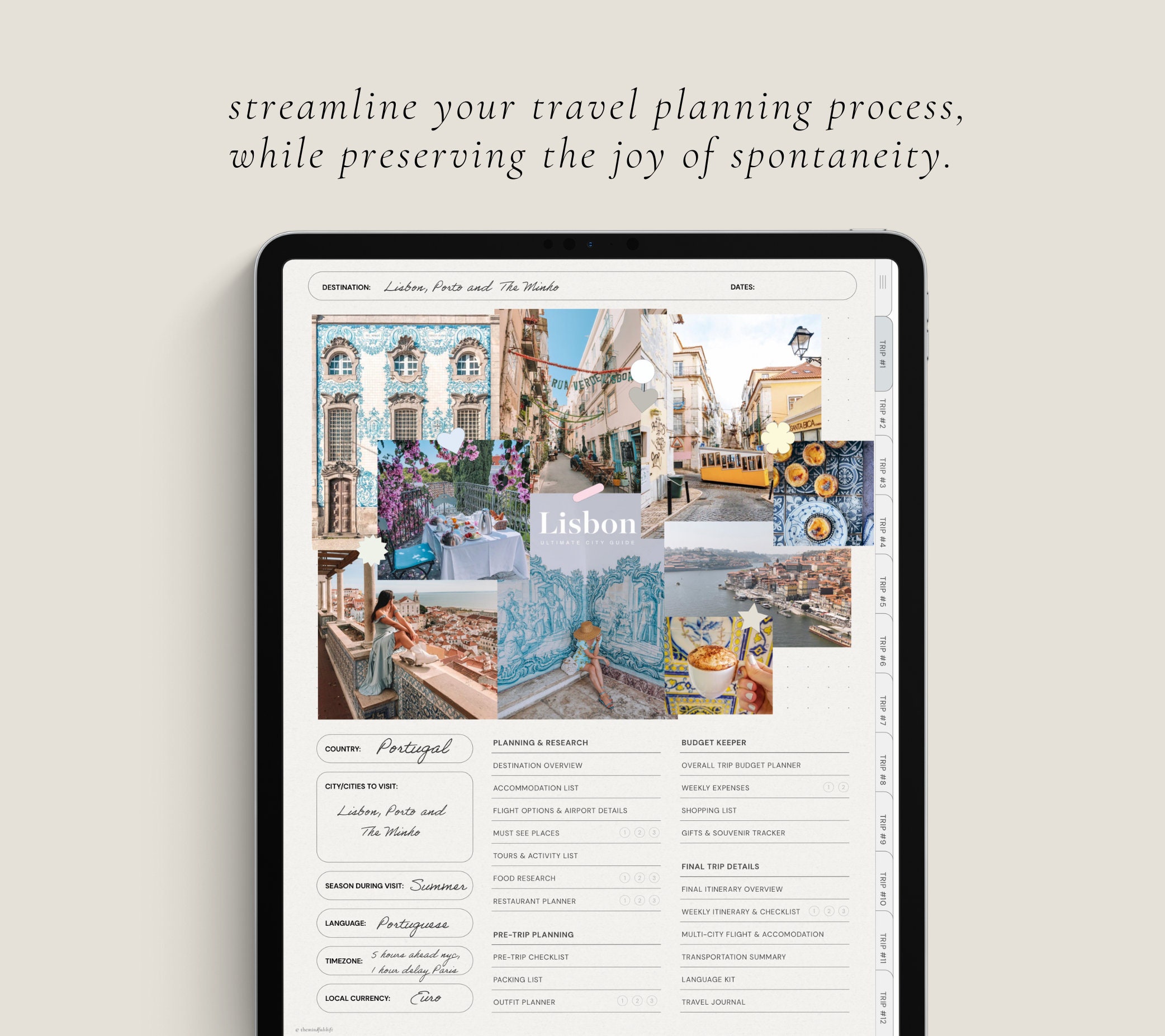 Digital Travel Journal, Itinerary Trip Planner, Vacation Holiday ...