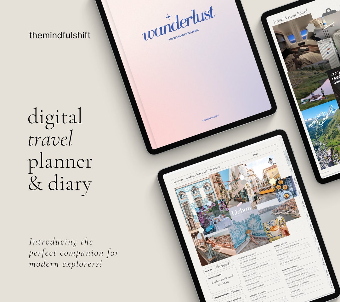 Digital Travel Journal, Itinerary Trip Planner, Vacation Holiday ...