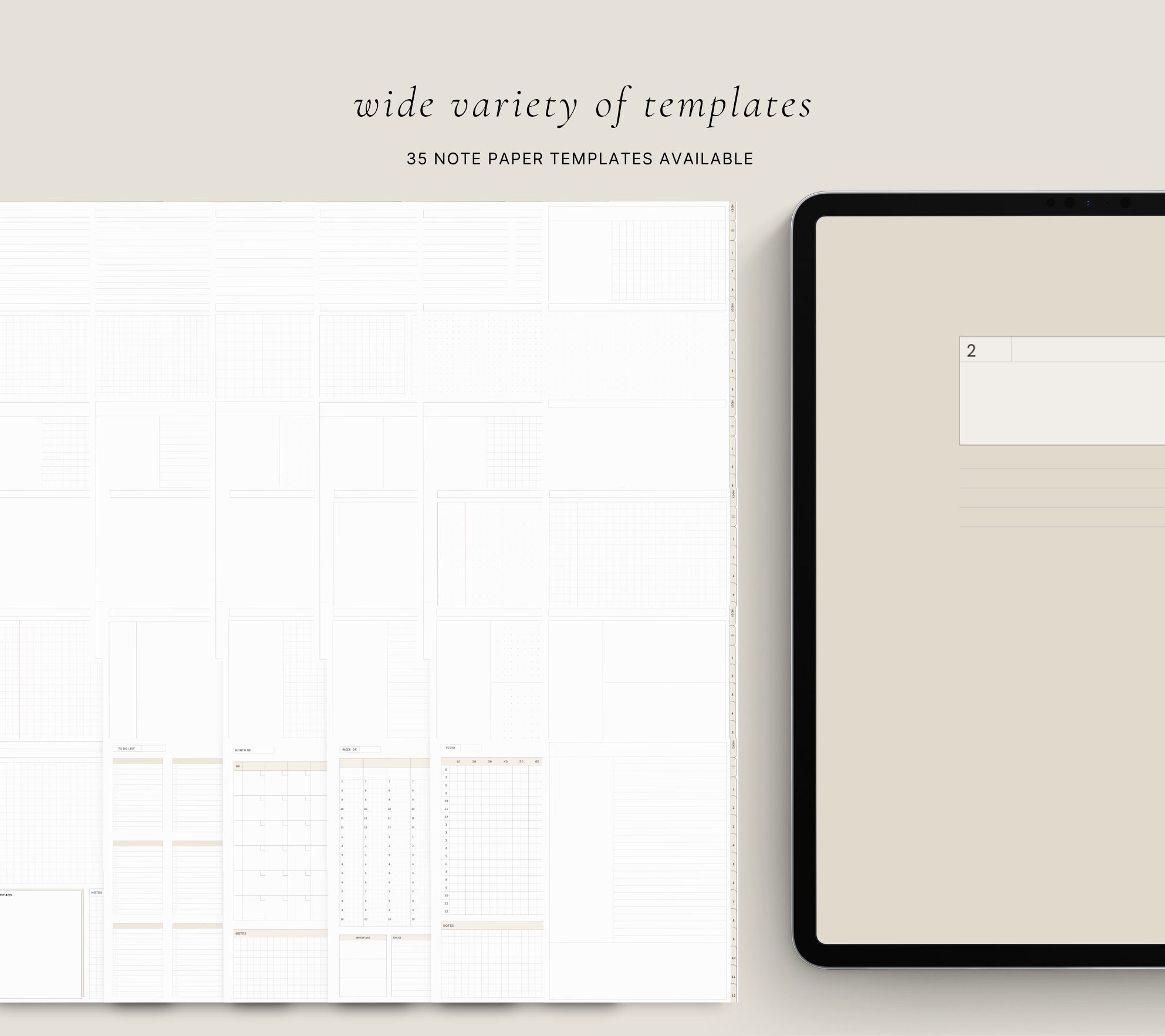 Digital Notebook With Tabs Digital Notebook Minimalist - Etsy