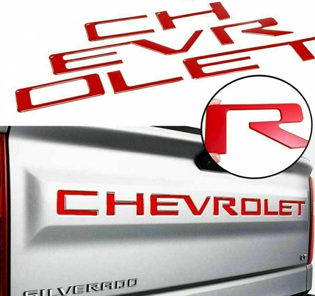 Tailgate Insert Letters for Silverado 2019-2026 Model Raised Emblem ...