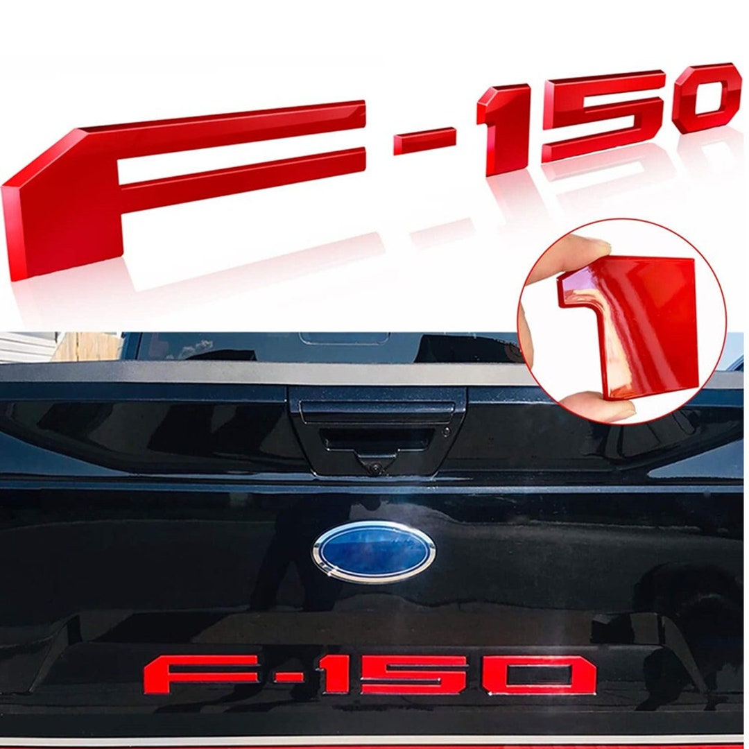 Matte Red Raised Tailgate Insert Letters Decal Fit for 2018 2019 2020 ...