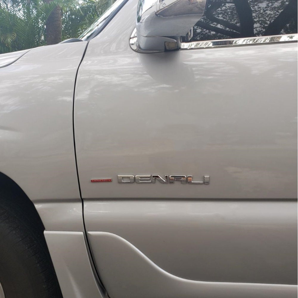 Chrome Denali Emblem Letters for GMC Sierra Yukon Acadia Door Tailgate ...
