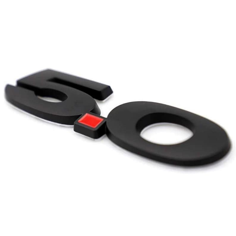 Set of 2 Chrome/matte Black 5.0 Emblem Badge for Mustang GT Right Left ...
