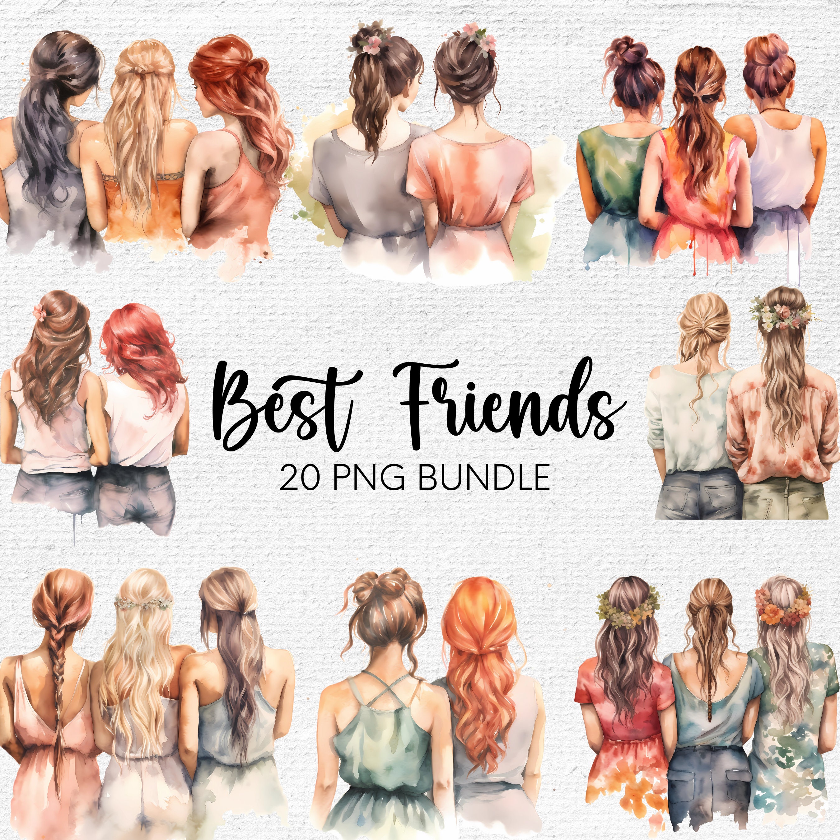 Bestfriend PNG, Bestfriend Clipart, Watercolor Best Friend PNG ...
