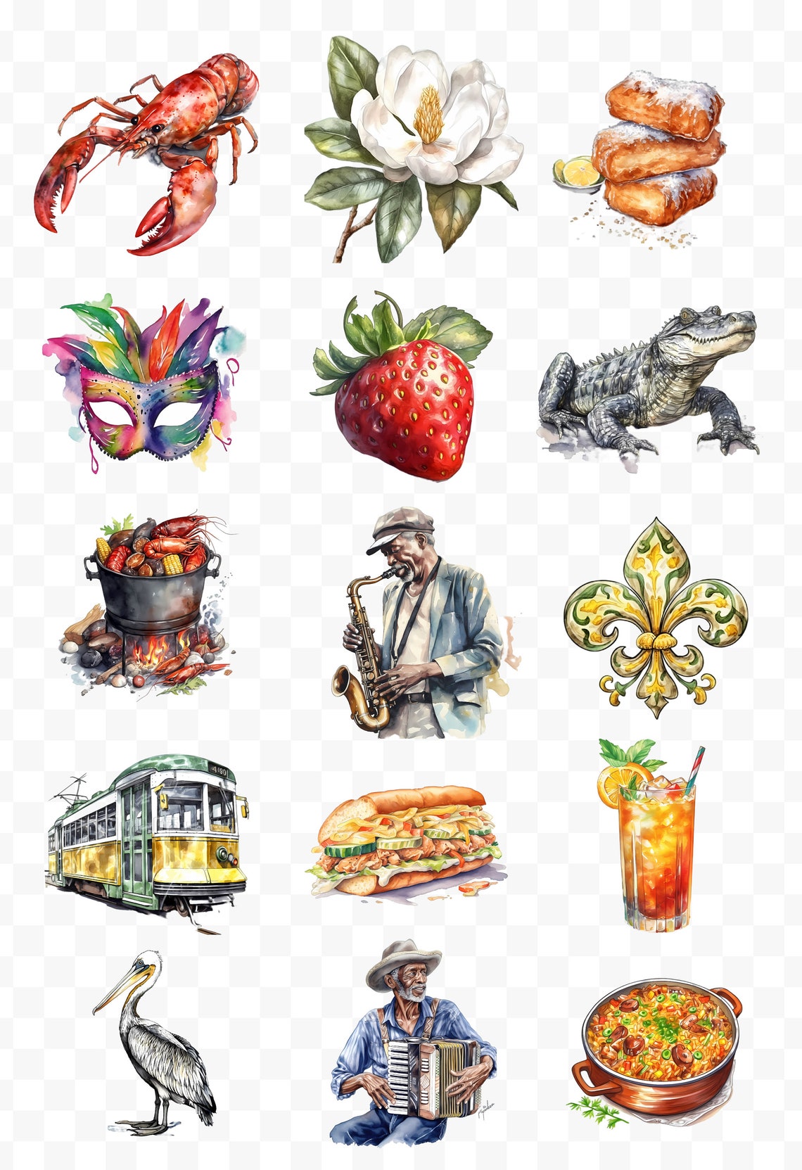 Louisiana Clipart Louisiana PNG Clipart PNG Bundle New - Etsy Australia