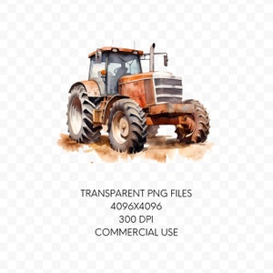 Farm Tractor PNG, Watercolor Tractor, Farm Clipart, Farm PNG, Truck ...