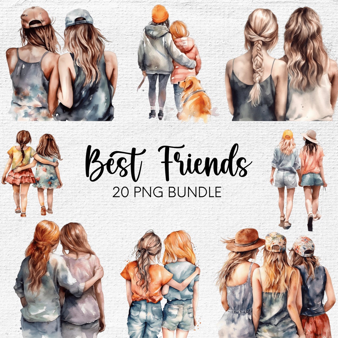 Bestfriend PNG, Bestfriend Clipart, Watercolor Best Friend PNG ...