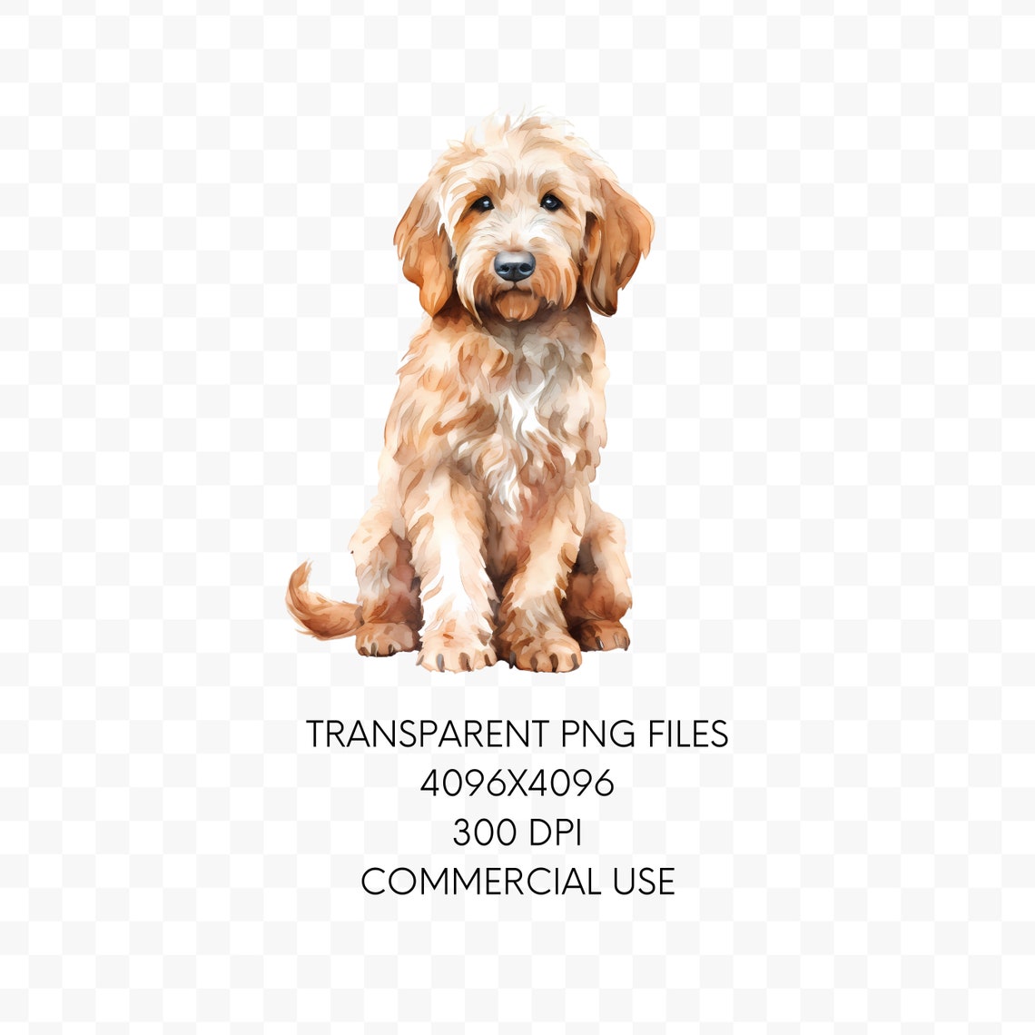 Goldendoodle Clipart, Golden Doodle PNG, Watercolor Clipart, Cute ...