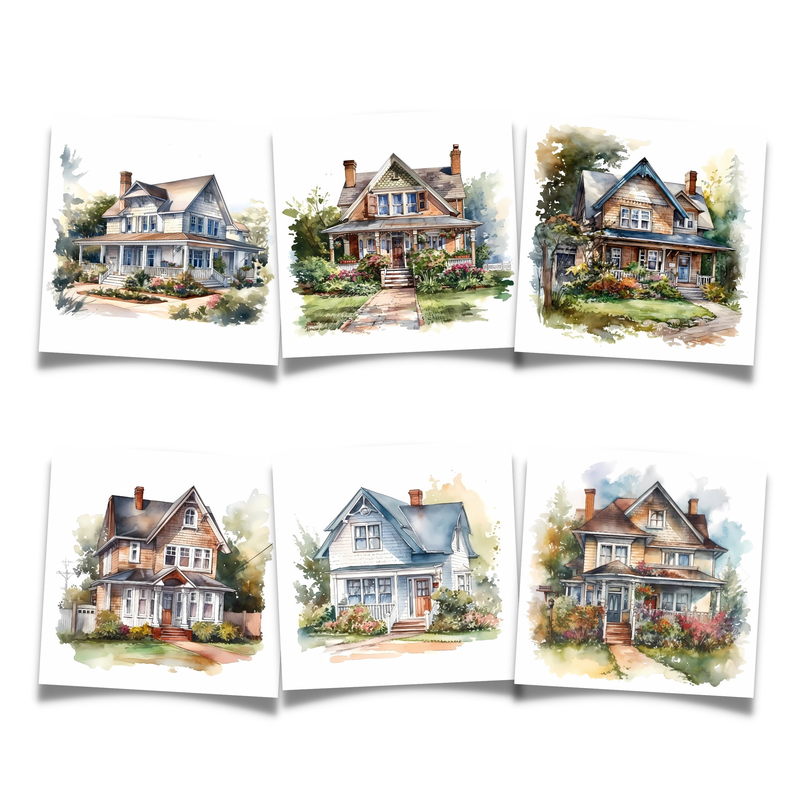 Watercolor House Clipart, Cozy Homes, Houses PNG, Clipart Bundle ...