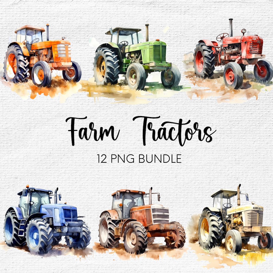 Farm Tractor PNG, Watercolor Tractor, Farm Clipart, Farm PNG, Truck ...