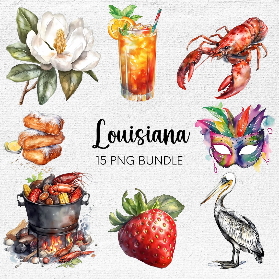 Louisiana Clipart, Louisiana PNG, Clipart PNG Bundle, New Orleans ...