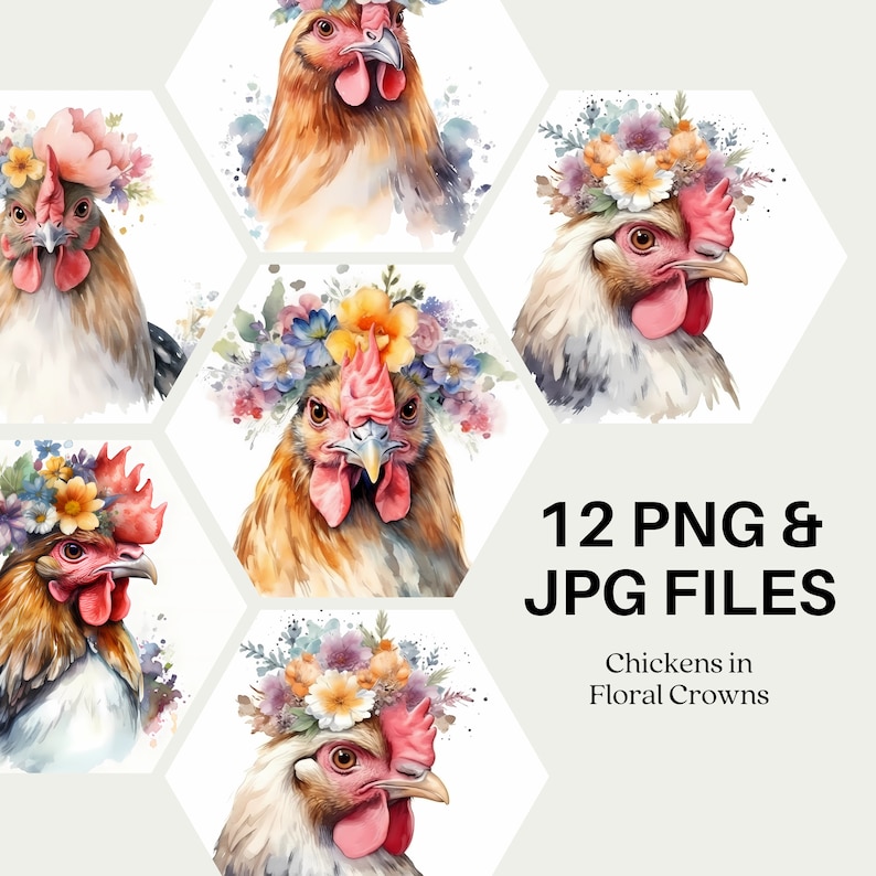 Chicken Floral Crown PNG, Chicken Clipart, Chickens and Chicks Clipart ...