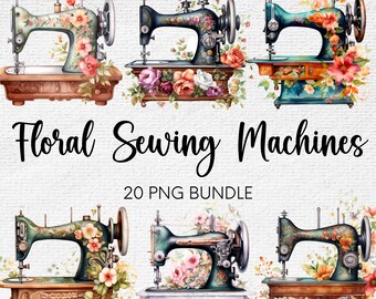 Sewing Machine With Flowers Sublimation Design Sewing Machine - Etsy