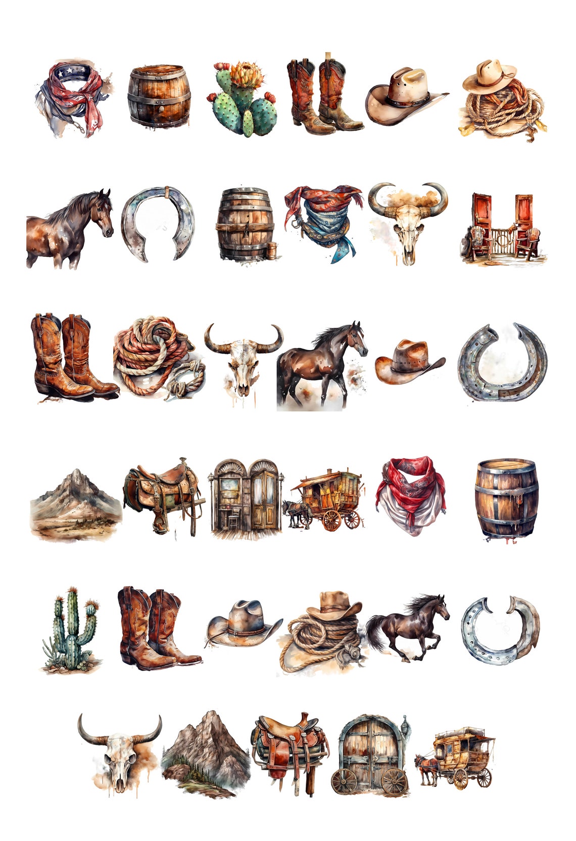 Western Clip Art, Western PNG, Western Clipart, Southwestern Clipart ...