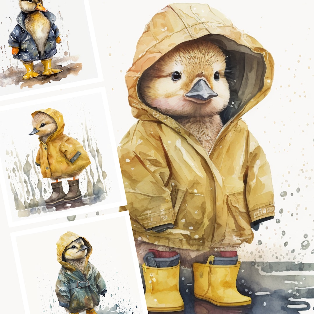Cute Ducks, Ducklings in Rainboots, Baby Duck PNG, Clipart Bundle ...
