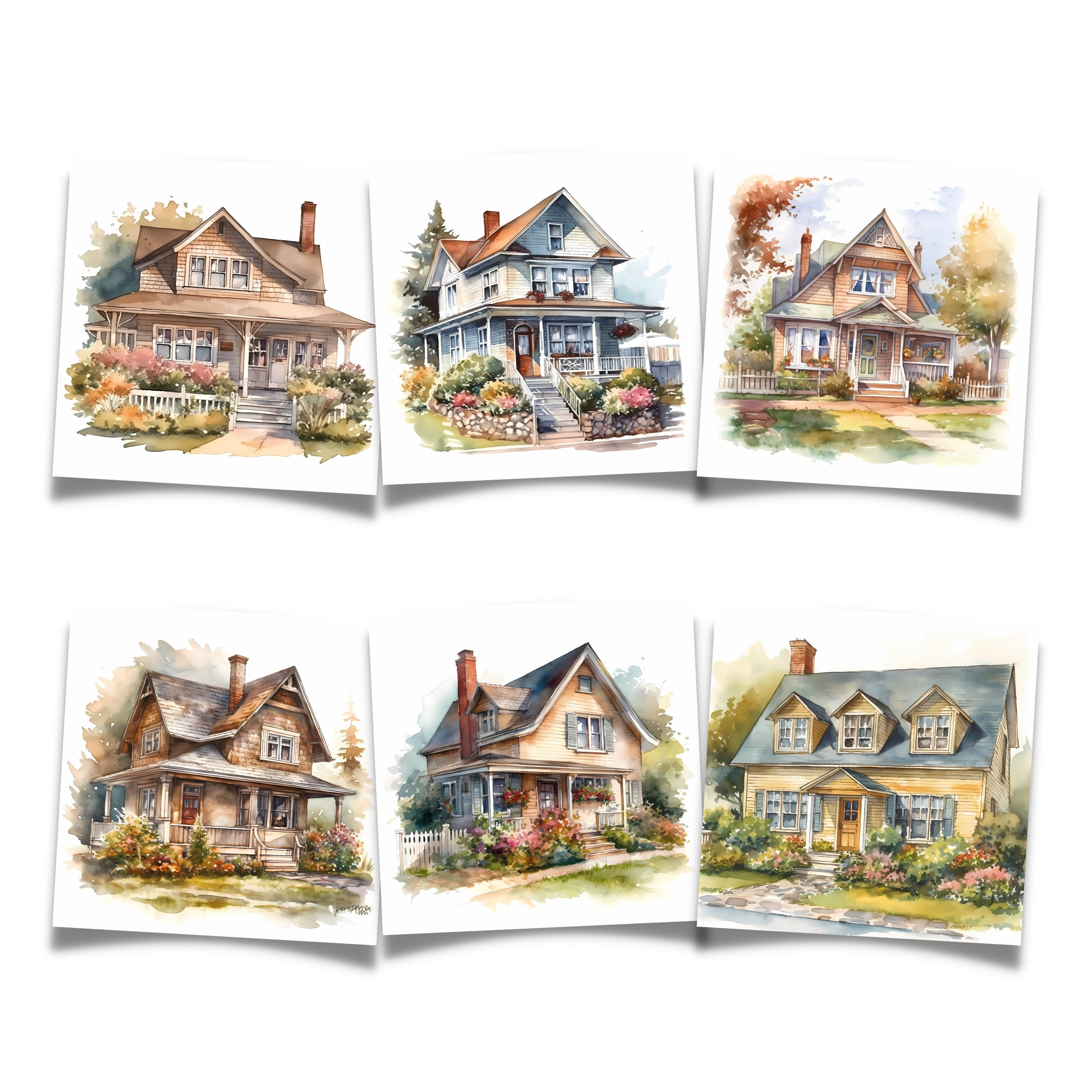 Watercolor House Clipart, Cozy Homes, Houses PNG, Clipart Bundle ...
