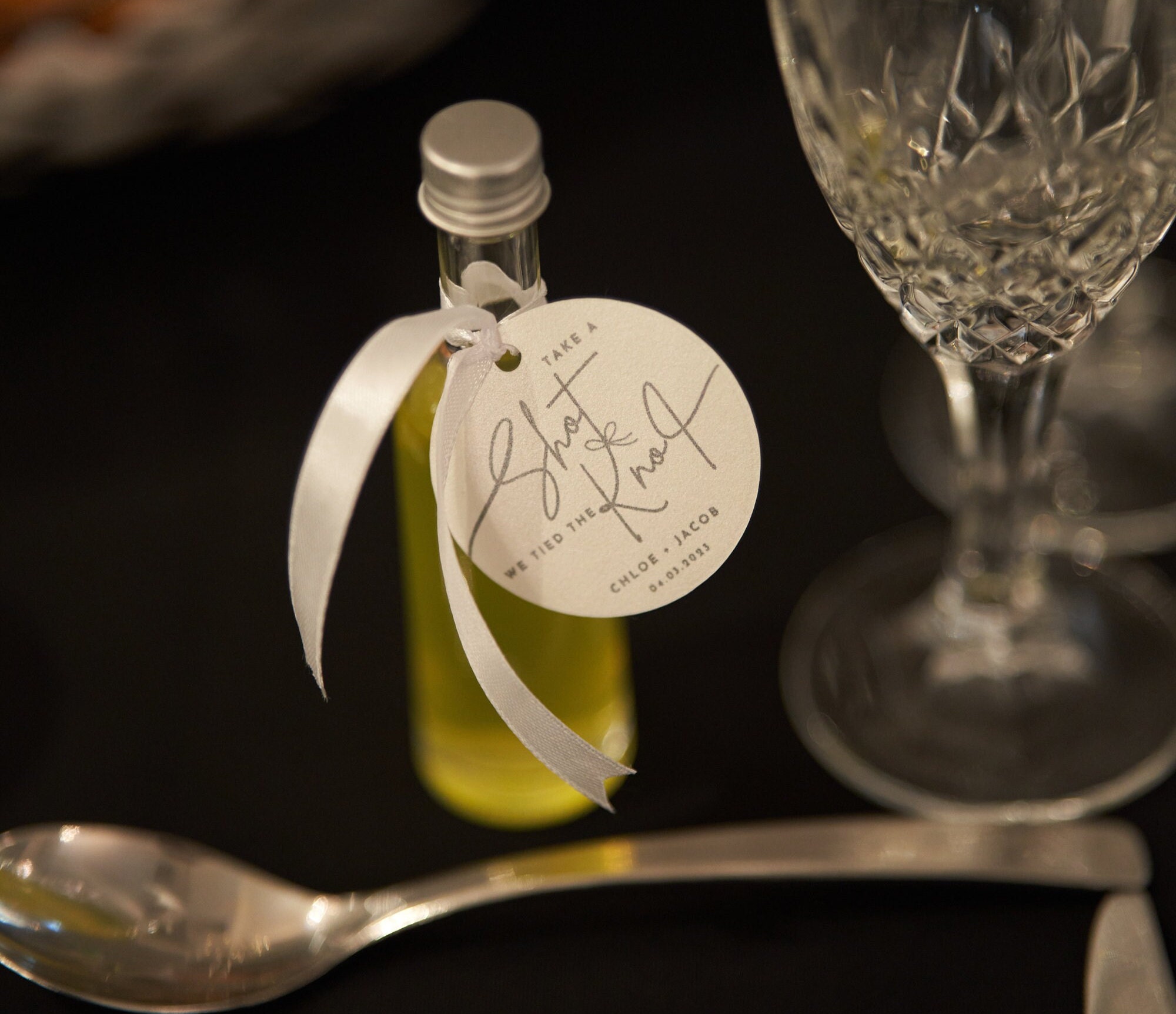 Take a Shot We Tied the Knot Wedding Gift Tags Design | Mini Alcohol ...