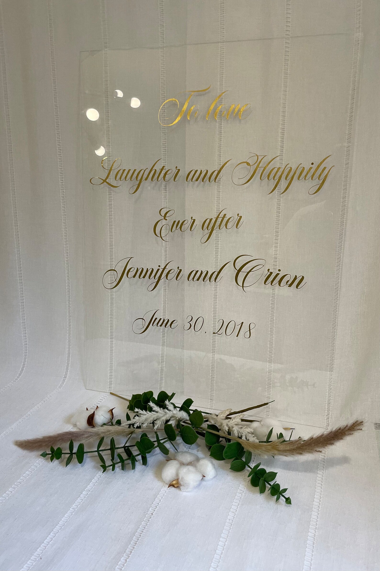 Our Clear Acrylic Wedding Signs Come Personalized With Your Names and ...