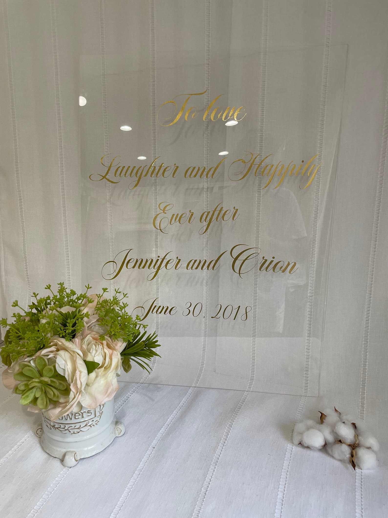 Our Clear Acrylic Wedding Signs Come Personalized With Your Names and ...