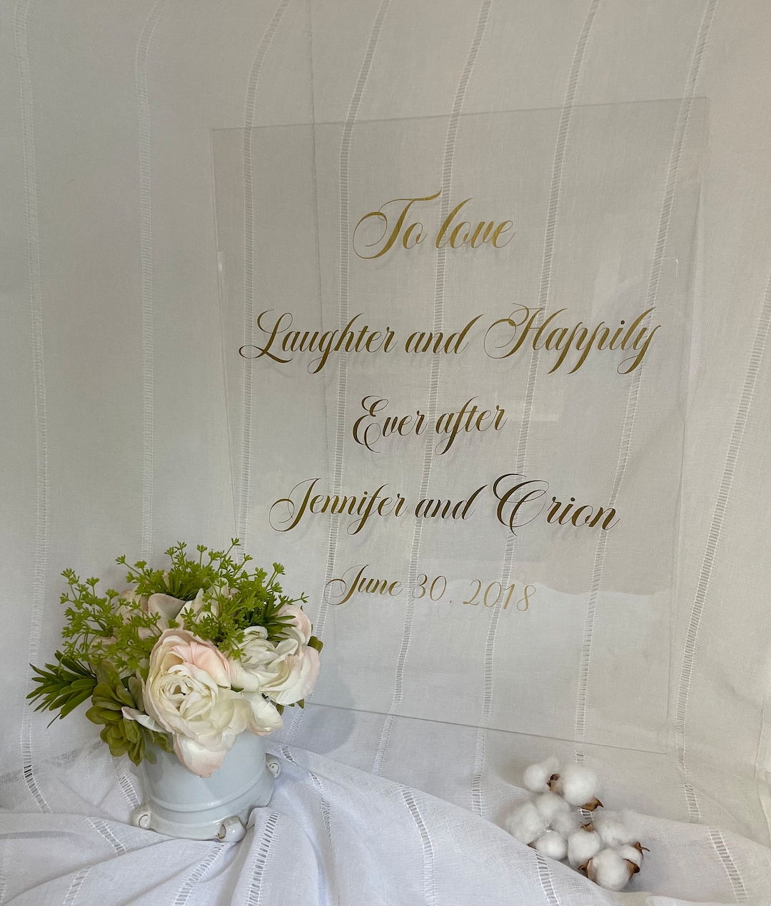 Our Clear Acrylic Wedding Signs Come Personalized With Your Names and ...