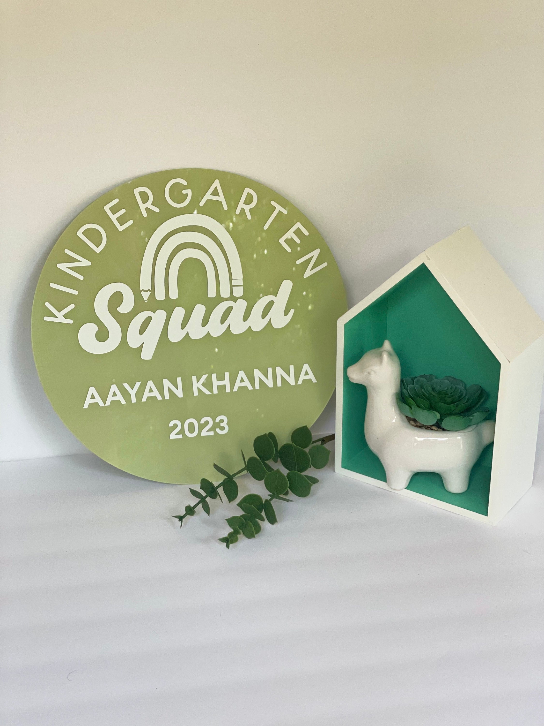 Personalized First Day of School Sign, Kindergarten Sign, Hand Painted ...