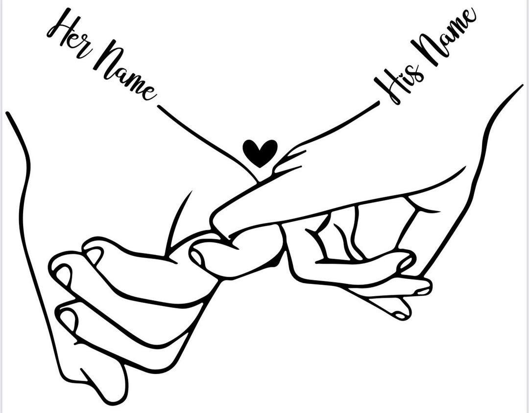 Personalized Pinky Promise Art - Custom Couple’s Names With Heart ...