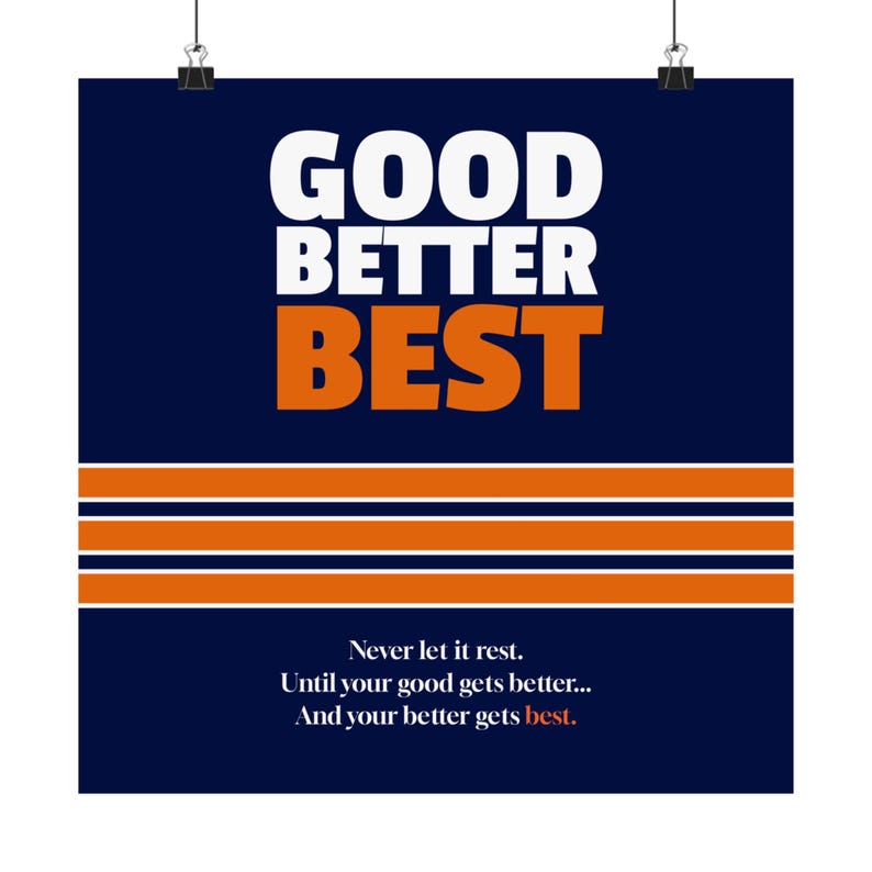 Good Better Best Poster - Chicago Bears Wall Decor - Etsy