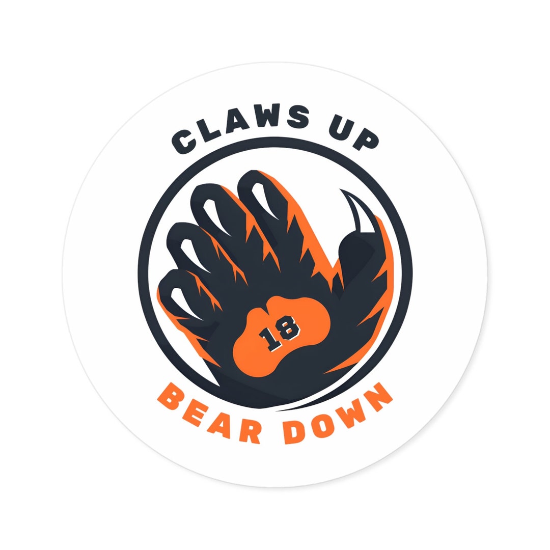 Caleb Williams Bears Sticker - "claws up - Bear Down" - Round Sticker - Etsy