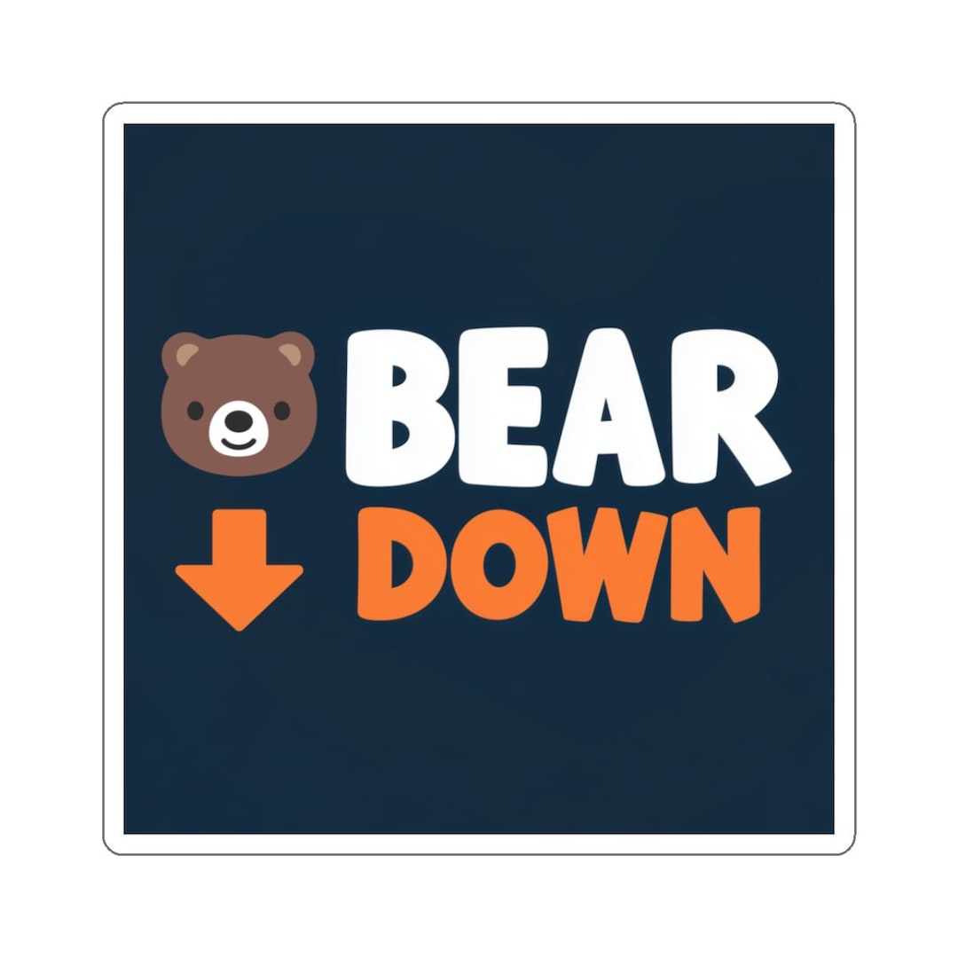 Bear Down Emoji Sticker - Chicago Bears Sticker - Etsy