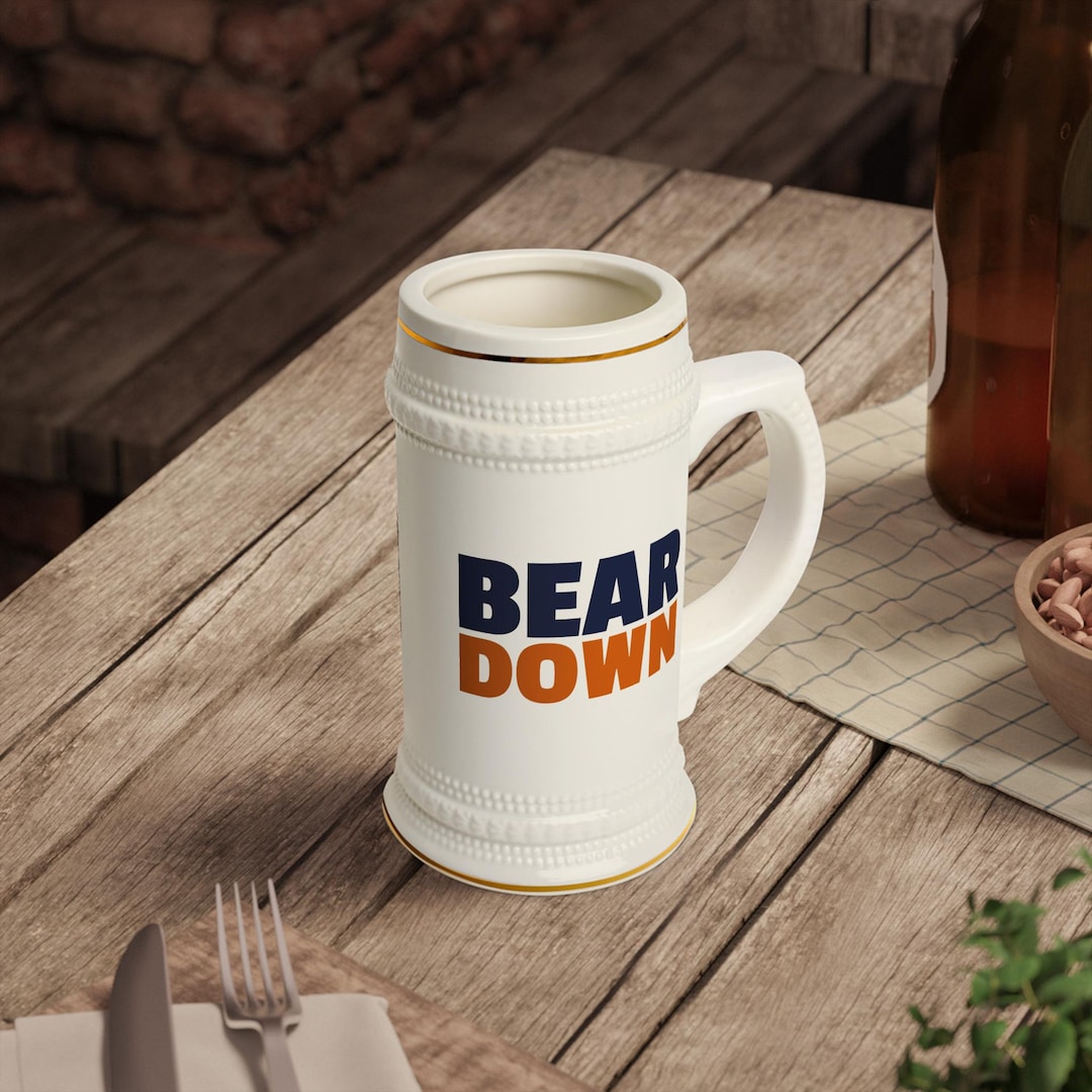 Bear Down Beer Stein - Chicago Bears Mug - NFL Drinkware - Etsy