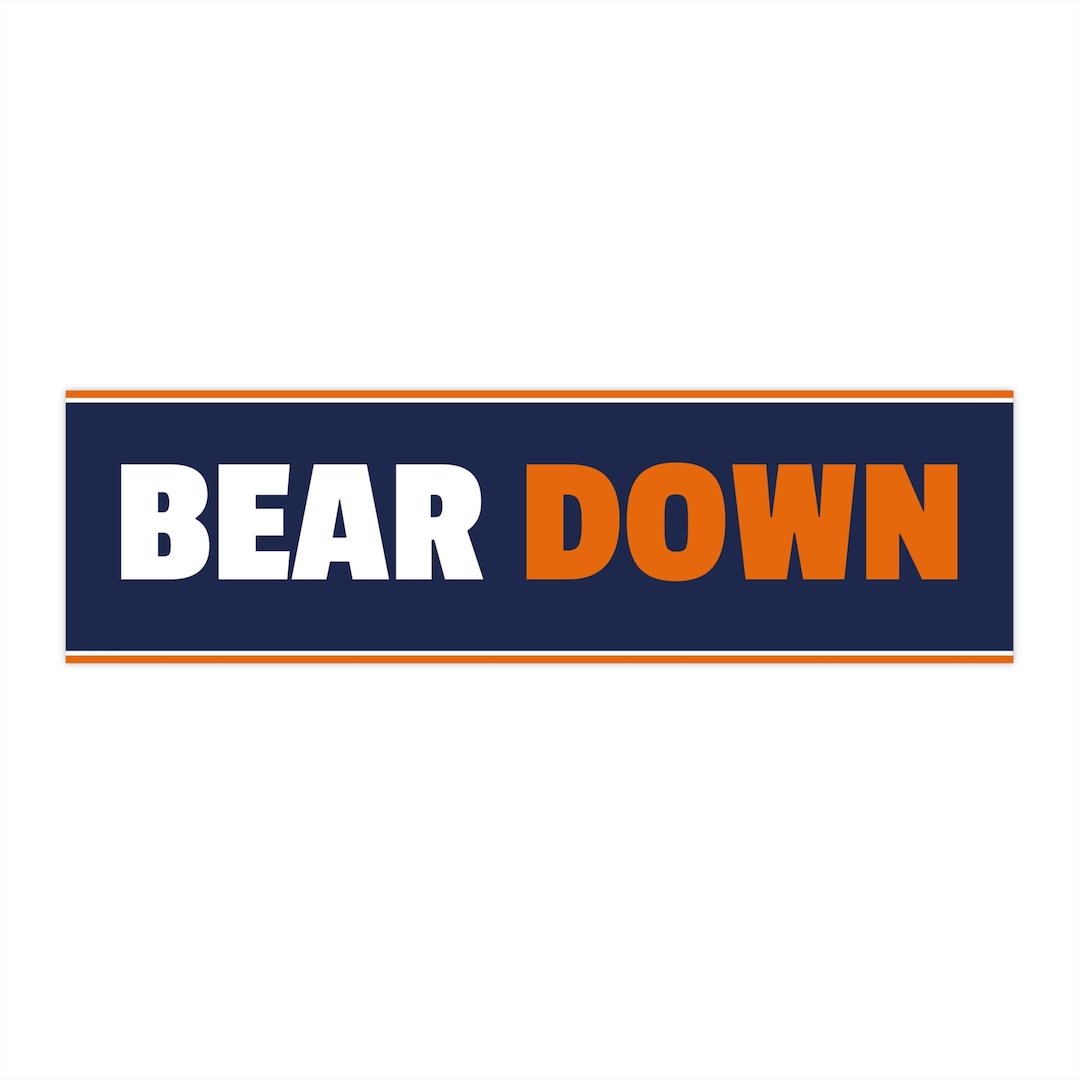 Chicago Bears "bear Down" Bumper Sticker - Etsy
