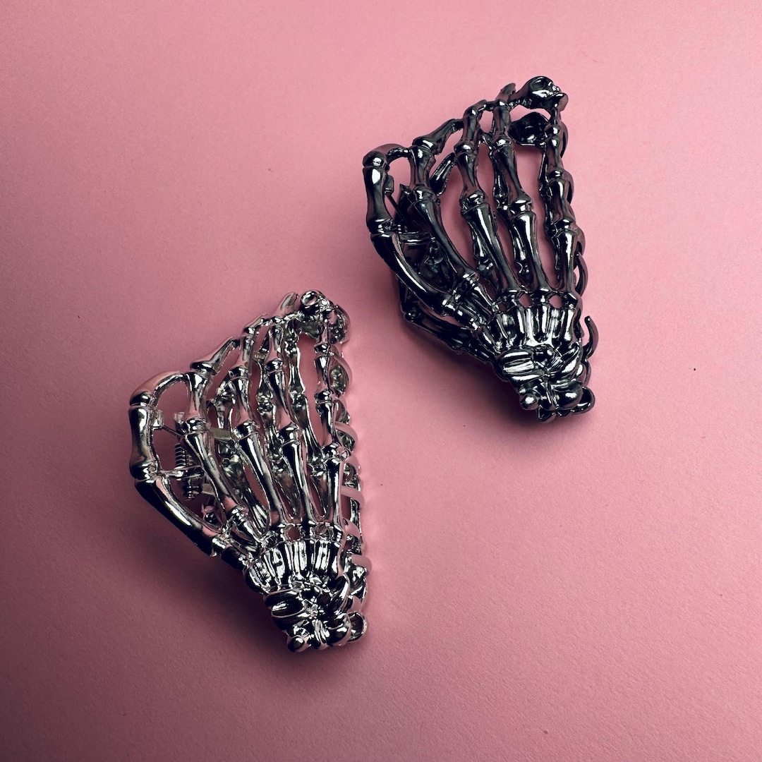 Gothic Hair Clips, Skeleton Hand, Dark Fashion - Etsy