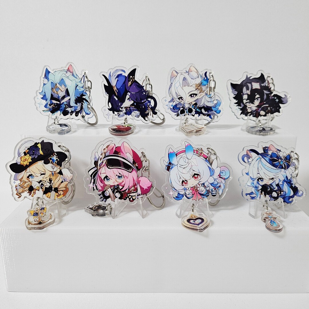 Genshin Impact Acrylic Keychain - Charlotte, Navia, Wriothesley ...