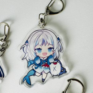 Gawr Gura Vtuber Acrylic Keychains - Etsy