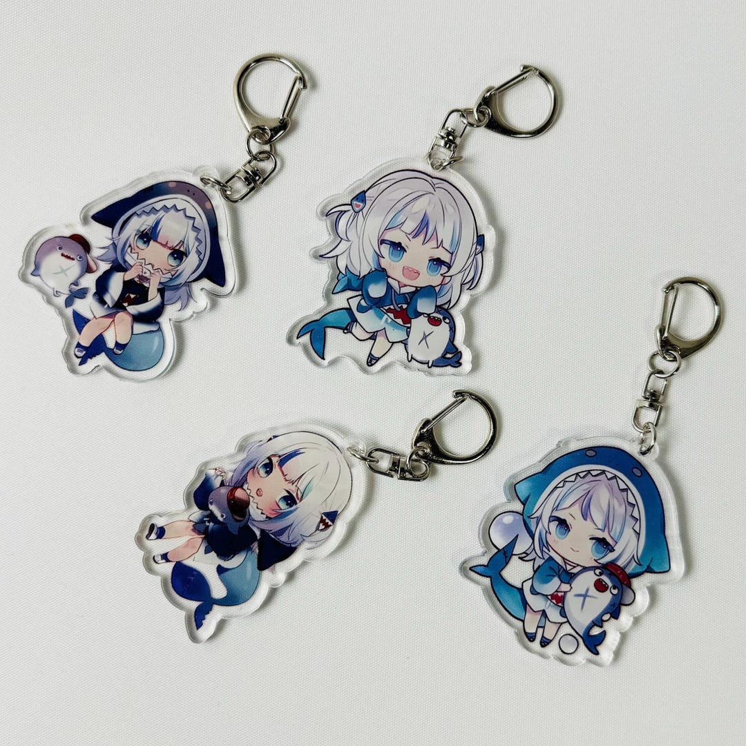 Gawr Gura Vtuber Acrylic Keychains - Etsy