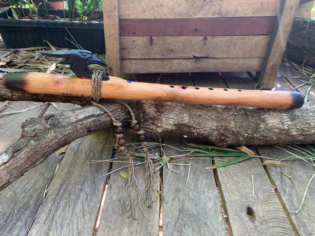 Native American Style Flute Mahogany Wood the Raven Series Fm 432 Hz - Etsy