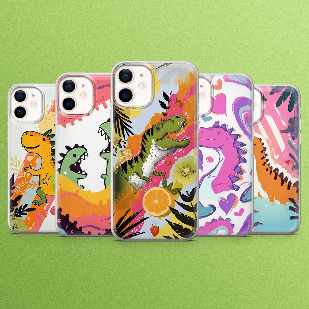 Cute Dinosaurs Phone Case Aesthetic Cover for iPhone 15pro Max, 14, 13 ...