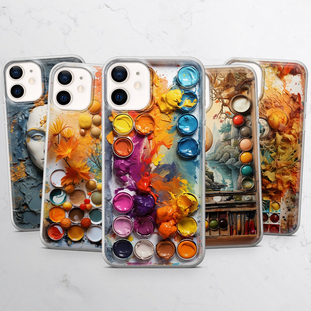 Artist Palette Phone Case Paint Colors Cover for iPhone 16pro Max, 15 ...