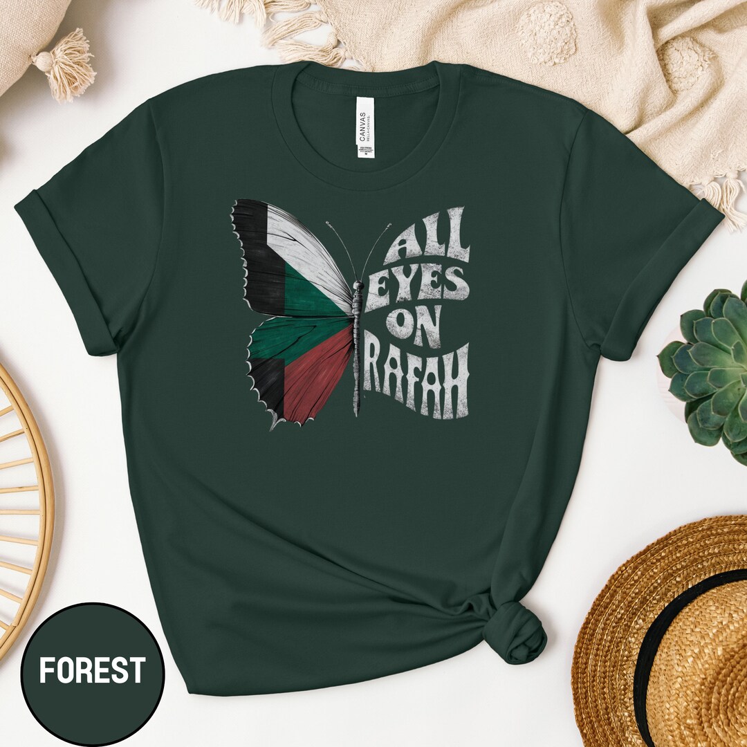 Palestine Butterfly Shirt, All Eyes on Rafah T-shirt, Stand With ...