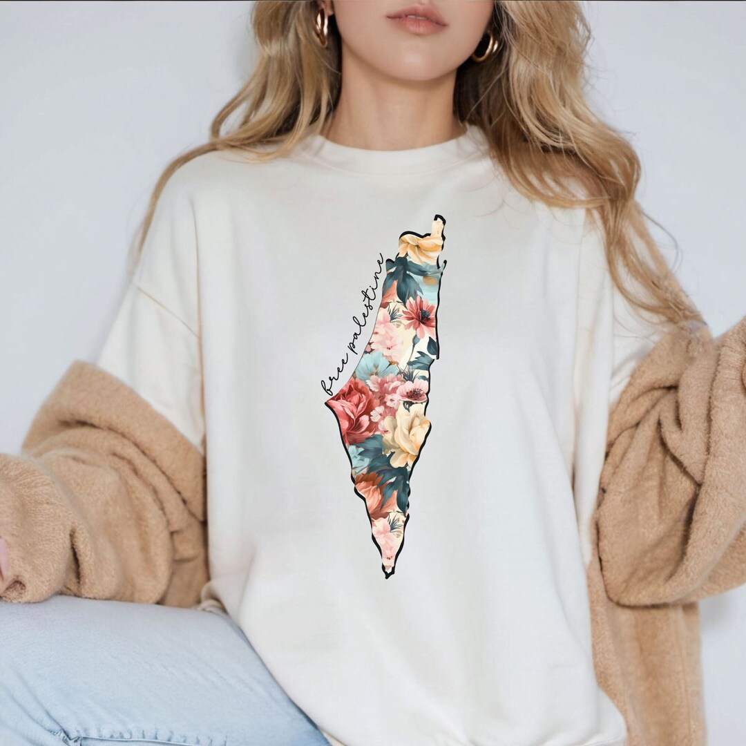 Free Palestine Shirt Palestine Map Floral Shirt Palestine - Etsy