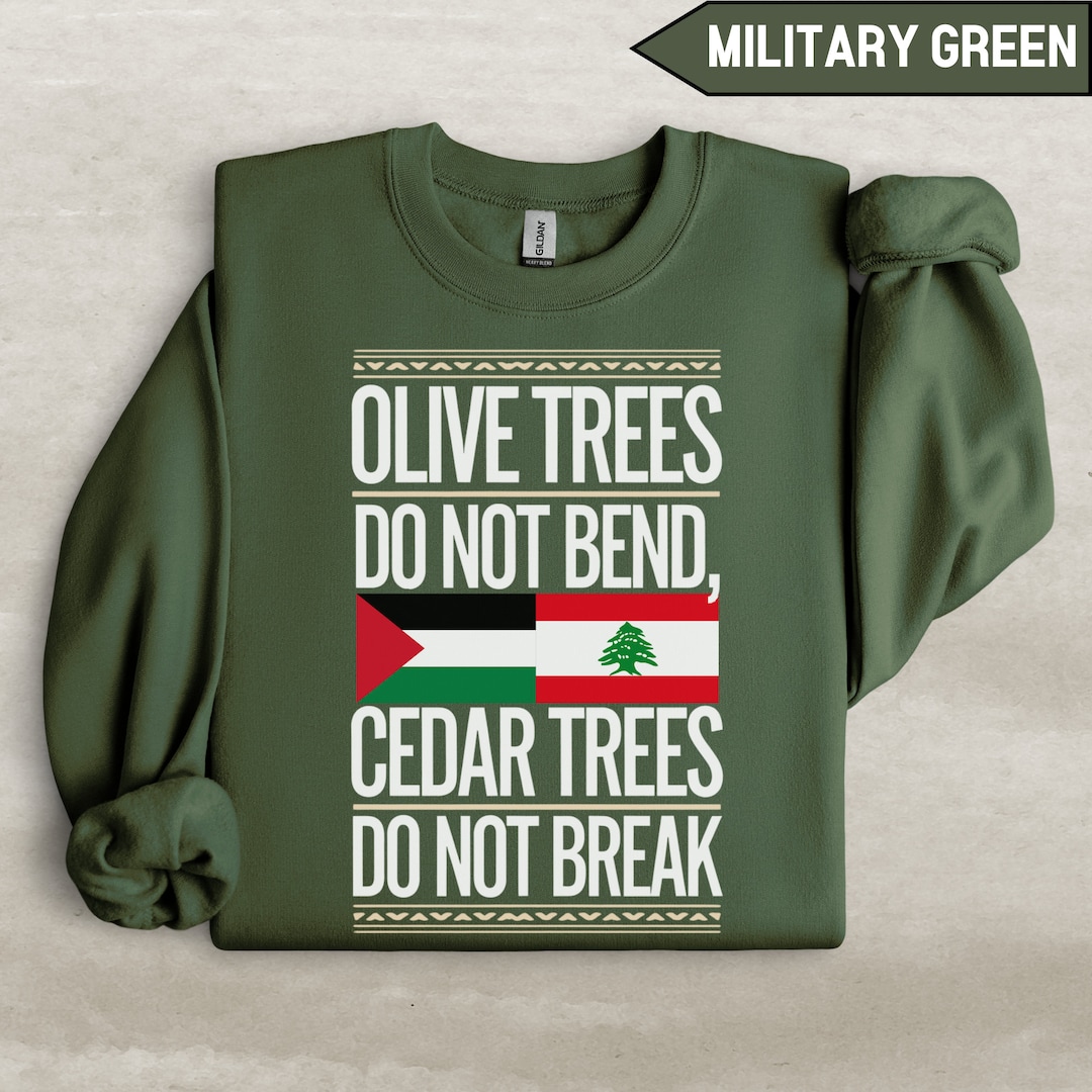 Lebanon Palestine Sweatshirt, Resistance Lebanon Sweater, Olive Cedar ...