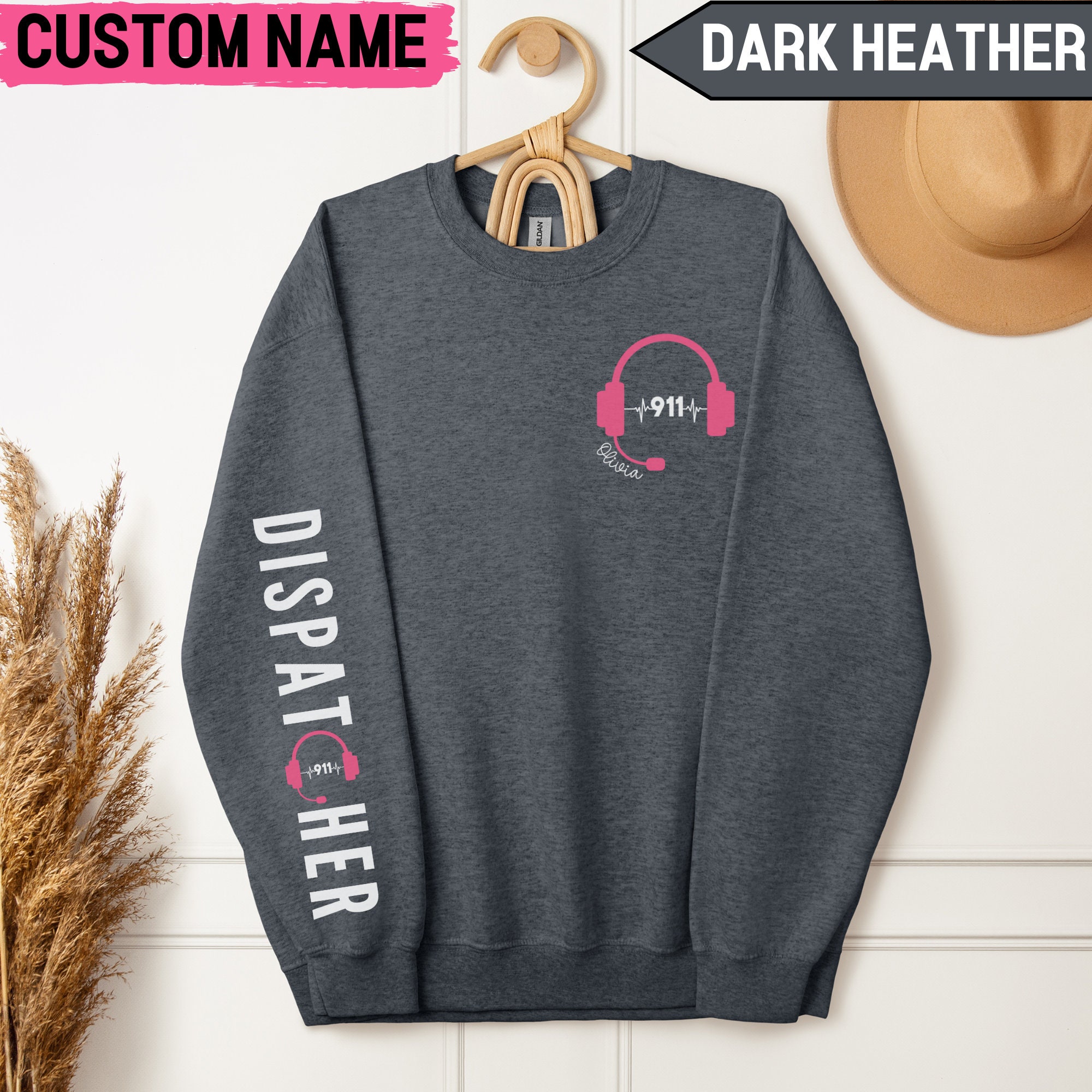 Custom 911 Dispatcher Sweatshirt, Personalized 911 Dispatcher Sweater ...