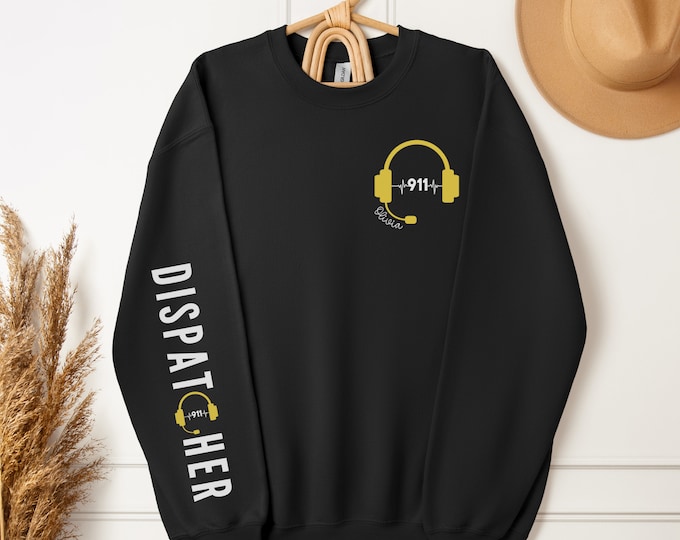 Custom Dispatcher Sweatshirt, Personalized 911 Dispatcher Sweater ...